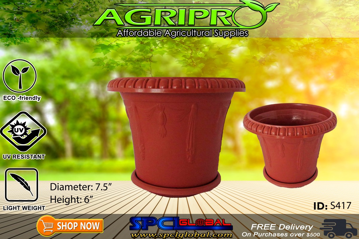 Plastic Plant Pot 7.5 inches x 6 inches - SPCL GLOBAL