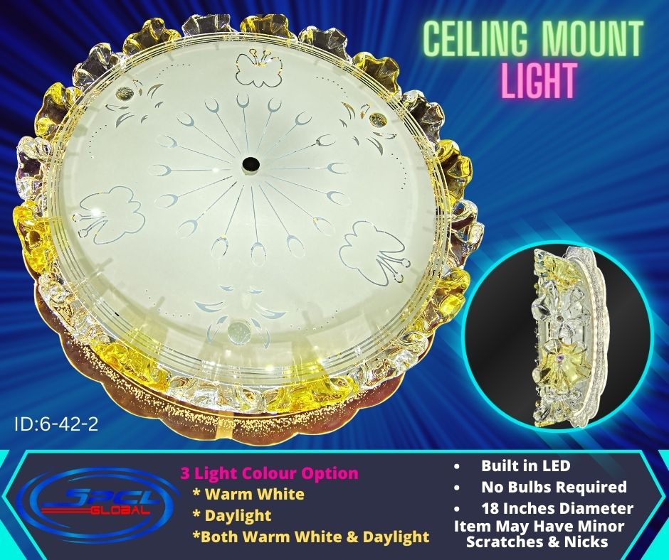 YELLOW THREE FUNCTION ROUND CEILING LIGHT - SPCL GLOBAL