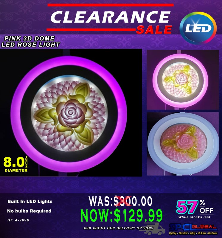 PINK 3D DOME LED ROSE LIGHT - SPCL GLOBAL