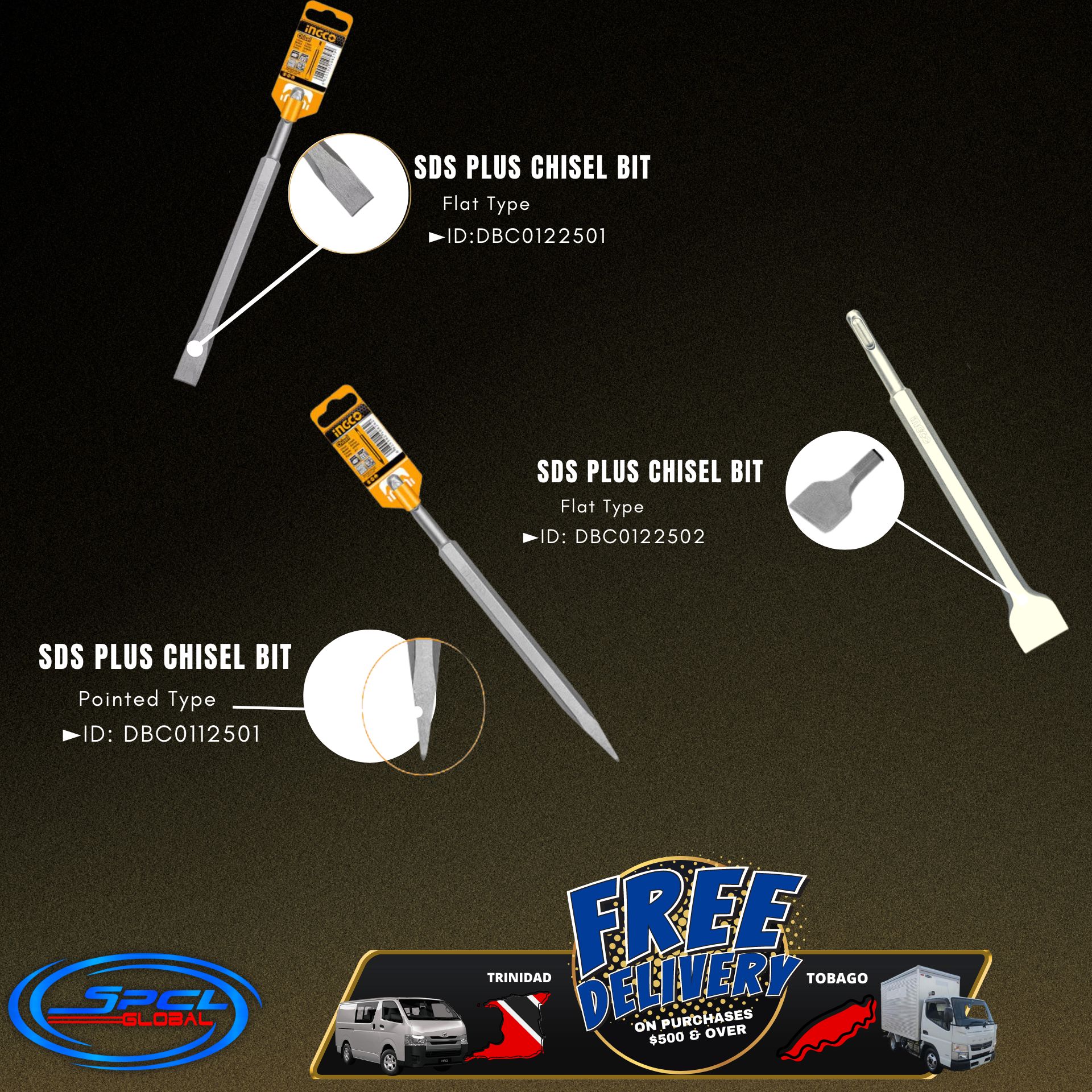 INGCO SDS PLUS CHISEL BIT - SPCL GLOBAL