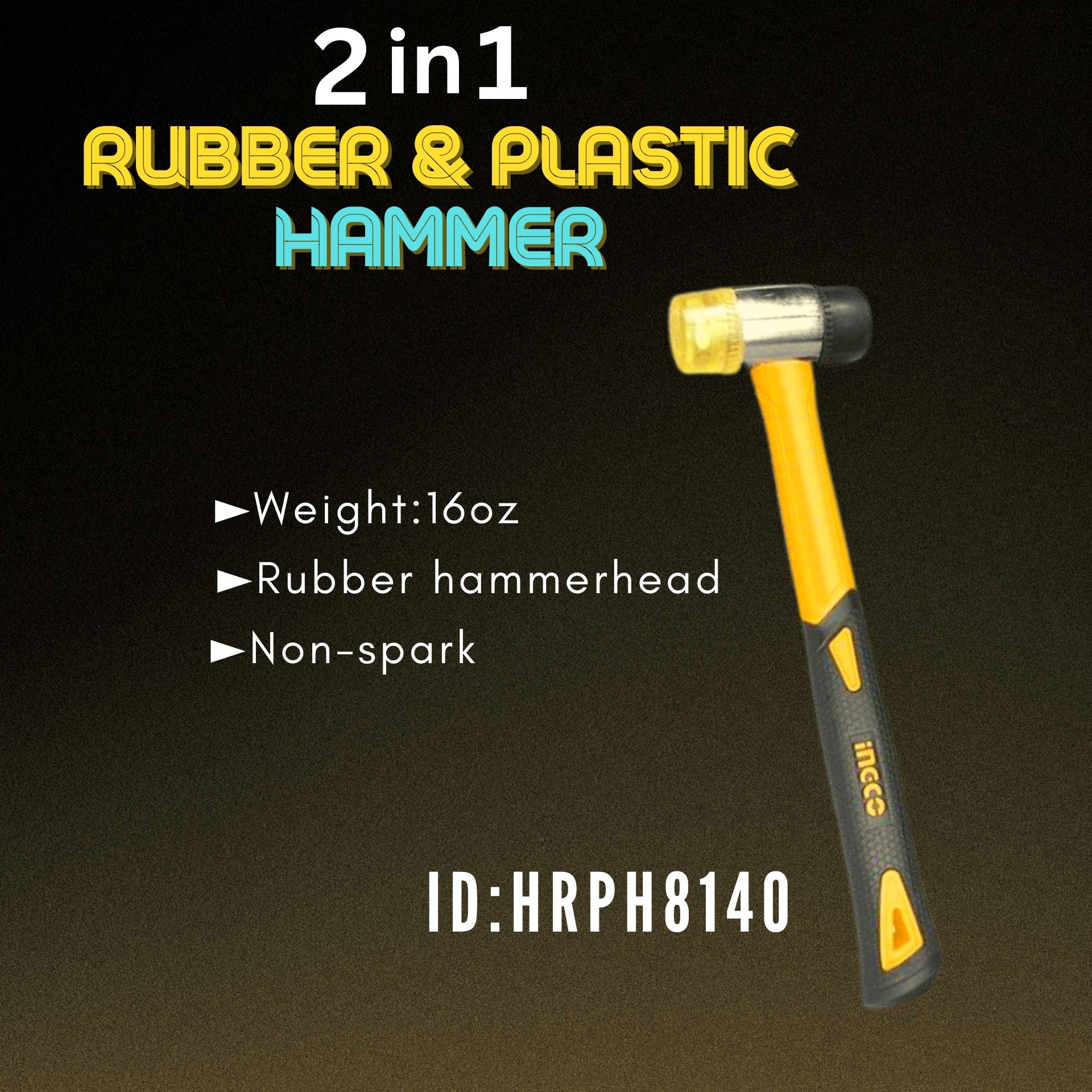 INGCO 2 IN 1 RUBBER/PLASTIC HAMMER - SPCL GLOBAL