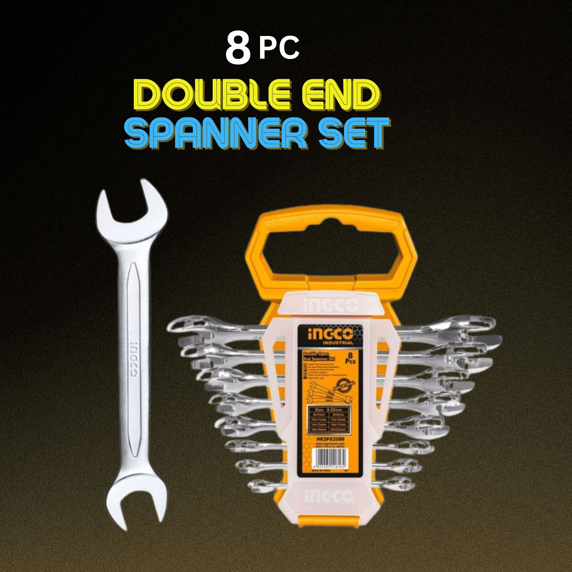 INGCO 8PC DOUBLE OPEN END SPANNER SET - SPCL GLOBAL