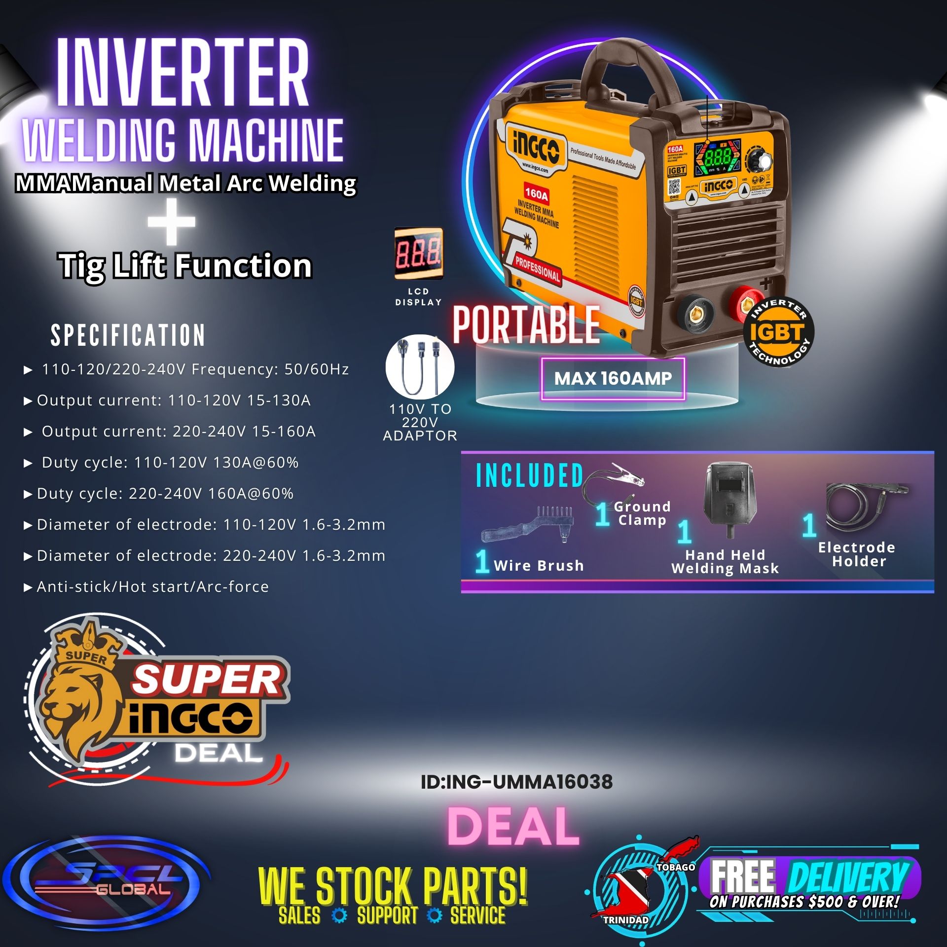 INVERTER WELDING MACHINE (MMA MANUAL METAL ARC WELDING ) - SPCL GLOBAL