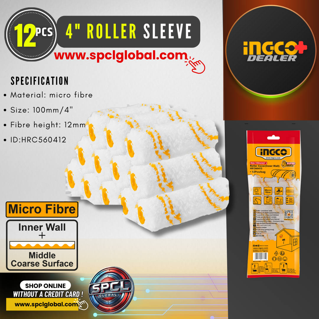 INGCO 4" ROLLER SLEEVE - 12PC/PK - SPCL GLOBAL