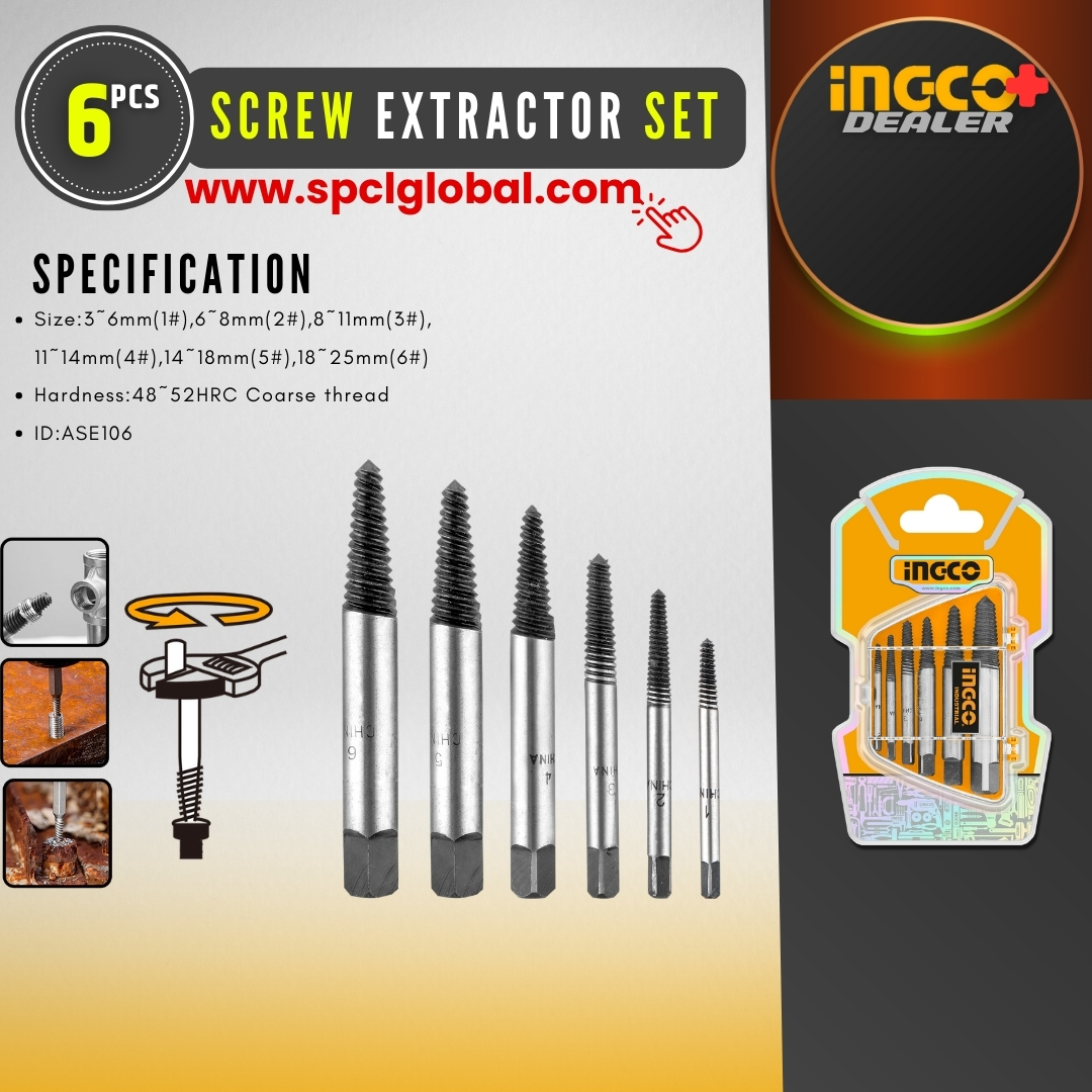 6PCS SCREW EXTRACTOR SET - SPCL GLOBAL