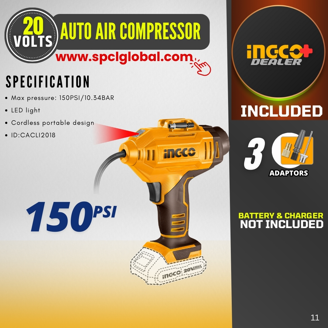 20V AUTO AIR COMPRESSOR - BATTERY AND CHARGER SOLD SEPARATELY - SPCL GLOBAL