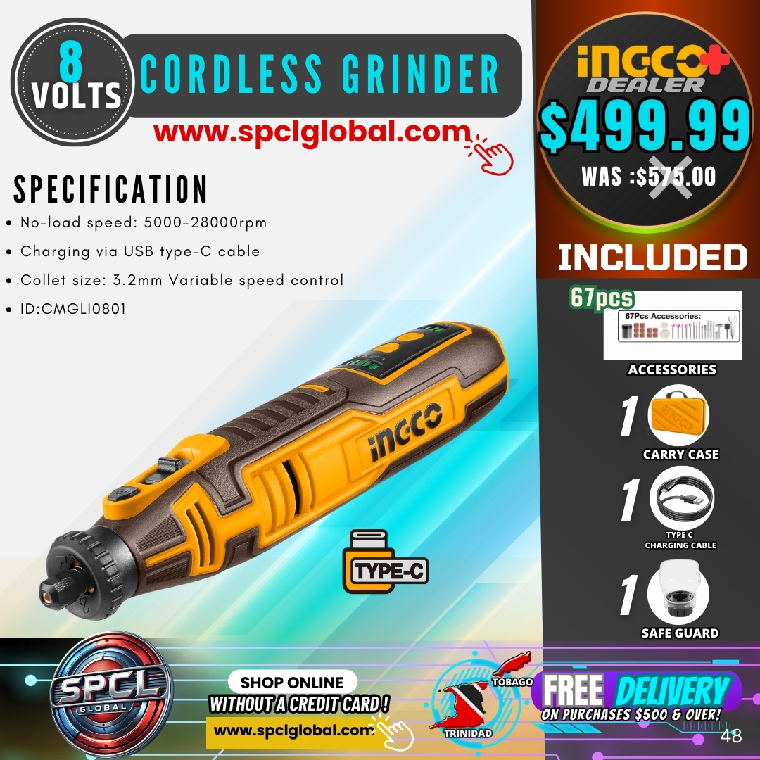 8V CORDLESS GRINDER - SPCL GLOBAL