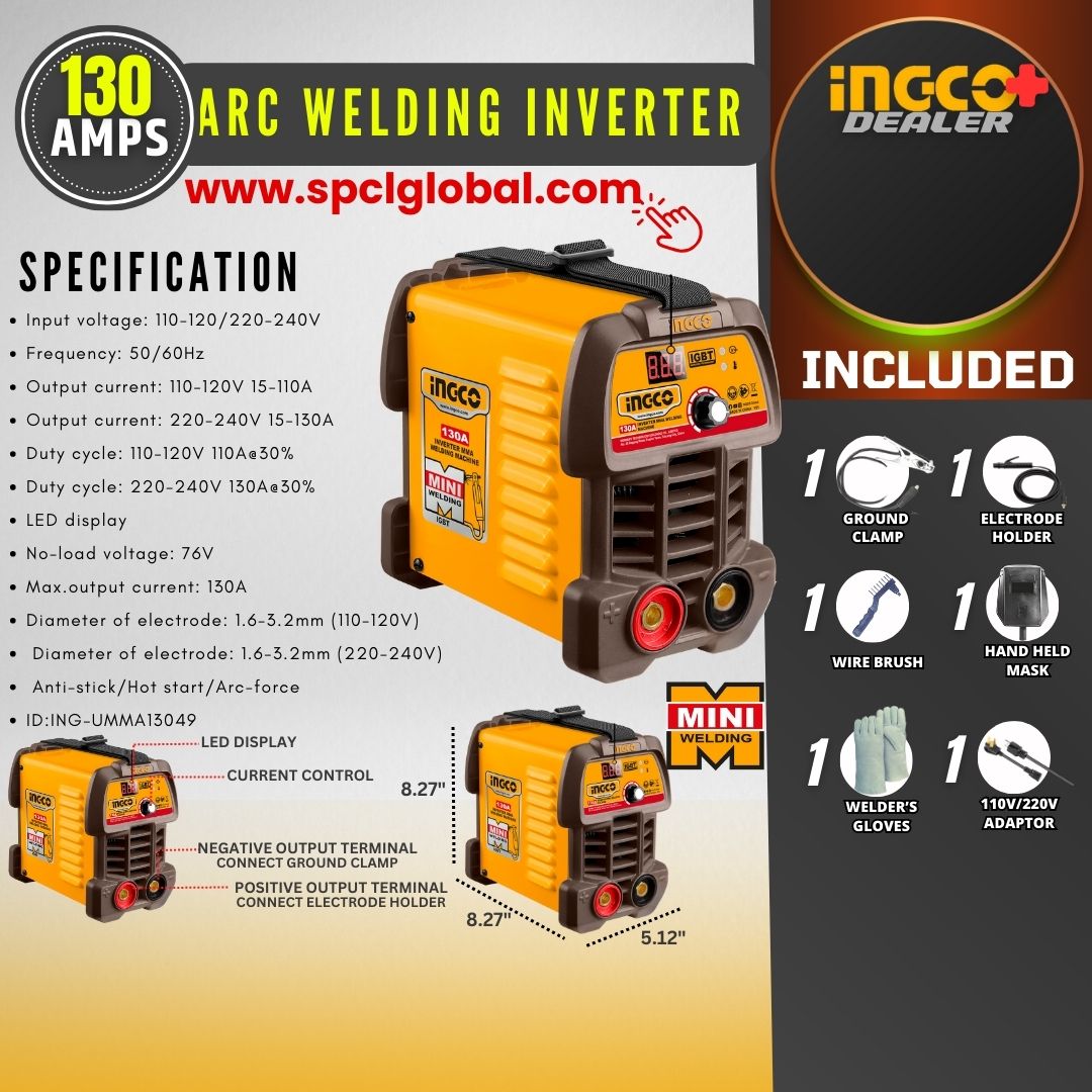 130 AMPS ARC WELDING INVERTER - SPCL GLOBAL