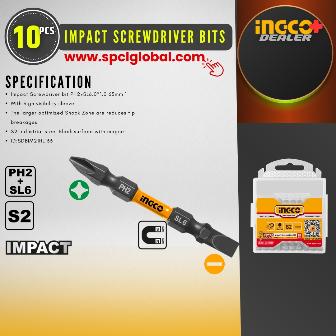 10PC IMPACT SCREWDRIVER BITS - SPCL GLOBAL